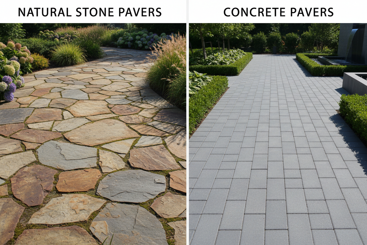 Natural Stone vs Concrete Pavers in Calgary – Direct Landscape Supply